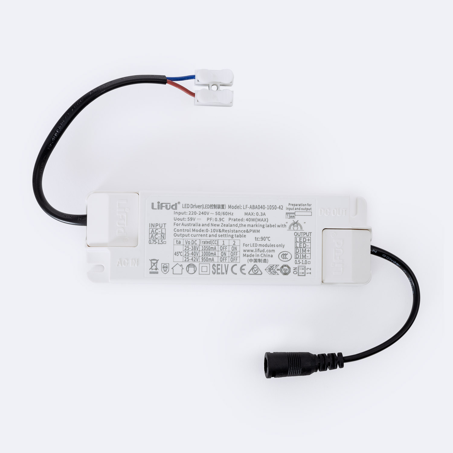 Driver LIFUD Regulable 0-10V 220-240V No Flicker Salida 25-38V 950 ...